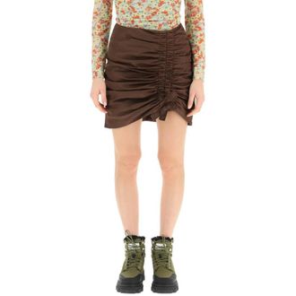 Ganni Nylon Raff-Minirock - - Skirts - Damen - Braun - XS