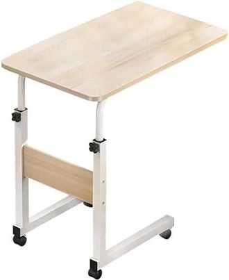 Generic Table dordinateur Portable de lit r&eacute;glable en Hauteur avec roulettes, Bureau Chevet 68-83 cm, Ordinateur Mobile Roulant for Chambre &agrave; Coucher, canap&eacute;,