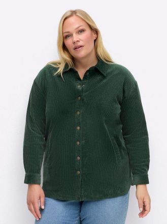 Sheego Klassische Bluse Cord-Bluse Langarm