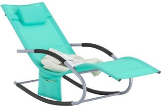 SoBuy Sobuy - Chaise Longue Transat Pliable Jardin Aluminium - Bain de Soleil Ergonomique &agrave; Bascule Relax - Fauteuil Ext&eacute;rieur Confortable Plage pour
