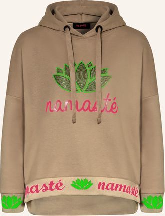 Miss Goodlife Miss Goodlife Hoodie Mit Schmucksteinen beige