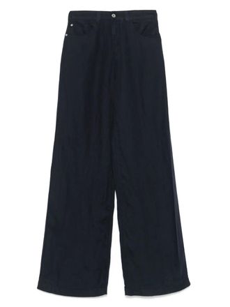 Emporio Armani pantalon en lin - Bleu