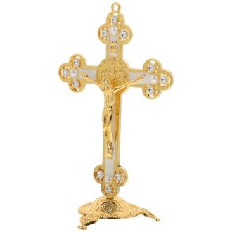 Garneck Statue De J&eacute;sus En Croix Dor&eacute;e D&eacute;coration Religieuse Pour La Maison D&eacute;coration Murale Statue Pour Le Salon