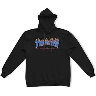 Thrasher Flame Logo Black/Blue Sweat-Shirt Mixte Adulte Taille S Noir/Blue