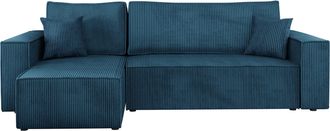 Mirjan24 Ecksofa Kobaro Cord Sofa Eckcouch Couch mit Schlaffunktion und Bettkasten Ottomane Universal, L-Form Couch Schlafsofa Bettsofa Farbauswahl (Poso 05)