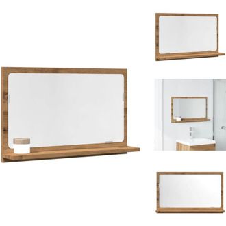 vidaXL Vidaxl - Armoire &agrave; miroir de salle de bain ch&ecirc;ne artisanal 60x11x37 cm - &Eacute;tag&egrave;re De Salle De Bain Avec Miroir - &Eacute;tag&egrave;res De Salle De Bain Avec Miroir