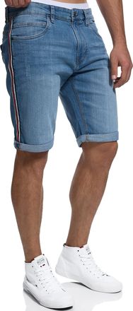 Indicode Herren Fife Jeans Shorts mit 5 Taschen | Herrenshorts Used Look f&uuml;r M&auml;nner Blue Wash, XXL