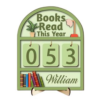Generic B&uuml;cher Z&auml;hler, Holz Regale Deko,Books Read This Year Counter, Buchz&auml;hler B&uuml;cher Deko, Lese-Tracker-Schild, F&uuml;r Arbeitsplatz Bibliothek Regalecke Wohnz