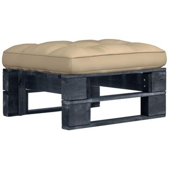 vidaXL Pouf palette de jardin noir bois de pin impr&eacute;gn&eacute; vidaXL