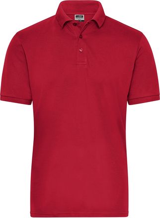 James & Nicholson Herren Bio Workwear Polo Stretch - Polo aus weichem Elastic-Piqué | Farbe: red | Grösse: XXL