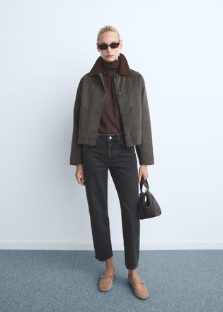 Mango Jean slim taille haute black denim - Femme - 32 - MANGO