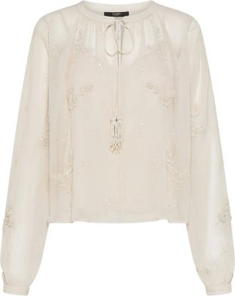 Seventy Femme, Blouses et Chemises, Blanc, Taille: 40 FR Casacca in georgette ricamata