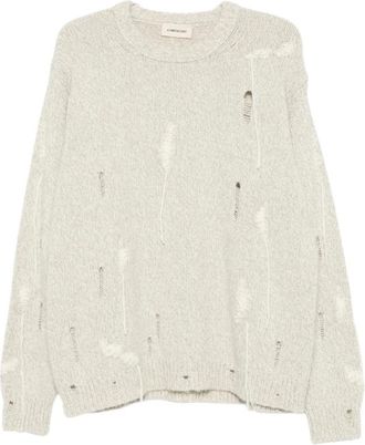 ATOMOFACTORY Atomofactory, Homme, Pulls, Beige, Taille: XL Pull Col Rond Effiloch&eacute;
