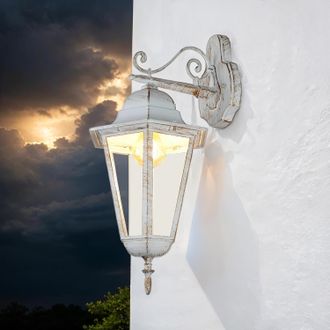 Licht-Erlebnisse Au&szlig;enleuchte Edelstahl, Wandfackel, Wandleuchte Aussen E27, IP44, wetterfest, blendarm, Modern, Outdoor, Hoflampe Au&szlig;en, Au&szlig;enleuchte Wand