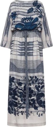 Pierre-Louis Mascia Femme, Robes, Multicolore, Taille: 40 FR Robe Maxi Imprim&eacute;e Florale Tetris