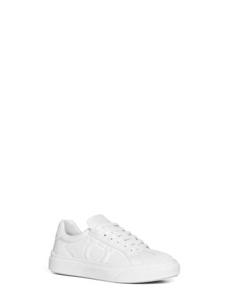 Ferragamo Mens White Leather Gancini Sneakers Calf (bos Taurus) Trainers
