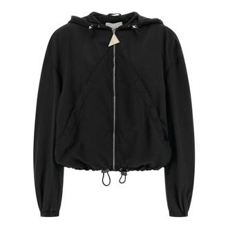 The Attico Femme, Vestes, Noir, Taille: 34 FR Overdyed Nylon Hooded Bomber Jacket