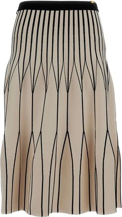 Elisabetta Franchi Femme, Jupes, Beige, Taille: 42 FR Gonna in maglia bicolore