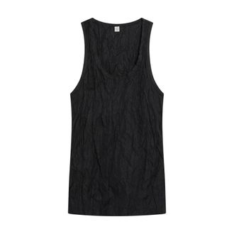 Toteme Crinkled Cotton Tank - - Tops - Damen - Schwarzk - S