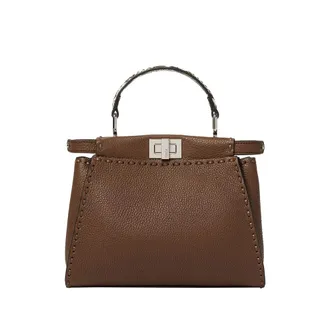 Fendi Mini Peekaboo Leather Tote Bag