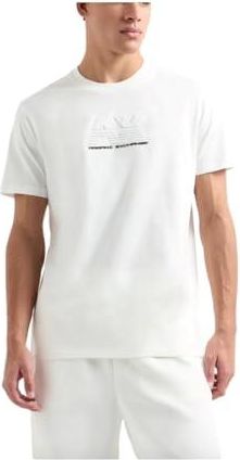 A|X Armani Exchange AX Line Logo Tee T-Shirt, Blanc cass&eacute;, XL Hommes