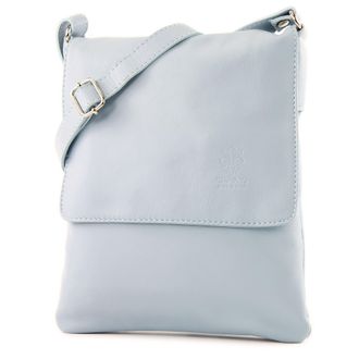 modamoda.de T33 - ital Umh&auml;ngetasche Schultertasche aus Nappaleder, Farbe:Eisblau2021