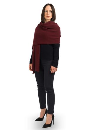 DALLE PIANE CASHMERE Stola aus 100% Kaschmir - Made in Italy - f&uuml;r Frau, Farbe: Bordeaux, Einheitsgr&ouml;&szlig;e