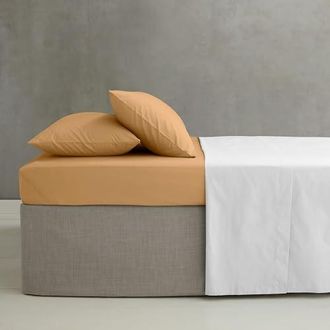 Catherine Lansfield Spannbettlaken aus gekämmtem Perkal, leicht zu bügeln, extra tief, Karamell