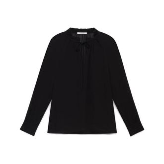 Maliparmi Flie&szlig;endes Georgette-Hemd - - Blouses & Shirts - Damen - Schwarzk - L