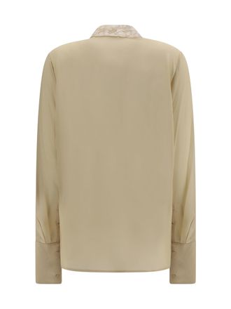 Fendi Womens Georgette Shirt Pergamena Silk