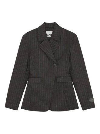 Ganni blazer à rayures - Noir