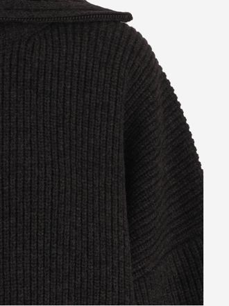 Frankie Shop Womens Oversized Wool Cardigan Black Sweater