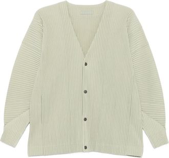 Homme Plissé Issey Miyake cardigan à design plissé - Vert