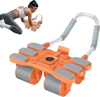 Generico Bauchtrainingsrad, Bauchrolle mit 4 Rädern mit automatischem Rückprall, Krafttrainingsgerät mit rutschfesten Griffen, für Jugendliche, Athleten, Männe