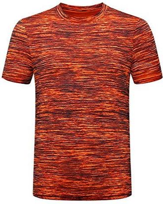 Generic T-shirt de course &agrave; manches courtes respirant pour hommes : sweat-shirt stretch t-shirt de sport &agrave; col rond t-shirts &agrave; s&eacute;chage rapide t-shirt uni surc