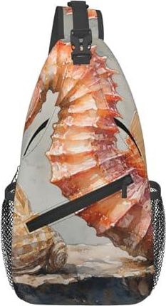 Generic The Seahorse Is On The Shell Sac &agrave; bandouli&egrave;re de voyage pour homme Sac &agrave; dos de randonn&eacute;e