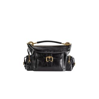 Chlo&eacute; Femme, Sacs, Noir, Taille: ONE Size Sac appareil photo en cuir noir brillant