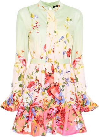 Roberto Cavalli Floral Ruffled Mini Dress