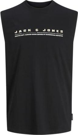 Jack & Jones Jcorecharge Front Branding Tank Top Débardeur lavant, Noir, XS Hommes