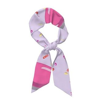 Generic &Eacute;charpe de dessert en forme de beignet pour femme - Pour sacs &agrave; main - En satin color&eacute; - Pour le sport, le yoga et le visage