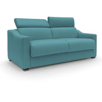 Divani.Store Divani.store - Amber Schlafsofa mit 18 cm hoher Matratze Stoff T05 191 cm (mat. 140x197) hellblau - azzurro