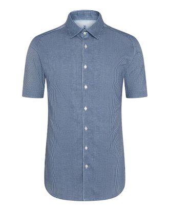 DeSoto Jersey-Kurzarmhemd mit Fineliner-Streifen und Kentkragen, Slim in