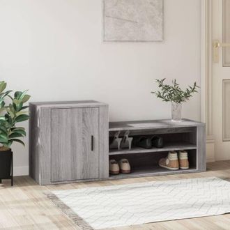 vidaXL Vidaxl - Armoire &agrave; chaussures Sonoma gris 130x35x54 cm Bois ding&eacute;nierie