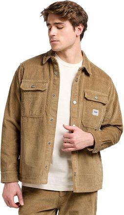 Lee Mens Workwear Overshirt Shirt, Dark Khaki, XL