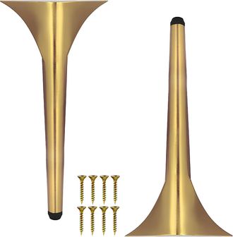 Generic Metallf&uuml;&szlig;e F&uuml;r Schr&auml;nke, 2 Dreieckige M&ouml;belf&uuml;&szlig;e Aus Edelstahl, Ersatzf&uuml;&szlig;e F&uuml;r Sofas, Betten Und Couchtische, Inklusive Befestigungsschrauben(Gold,38cm