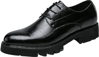 Generic Chaussures habill&eacute;es Classiques et Modernes &agrave; Lacets for Hommes, Chaussures Oxford Luxe Plateforme en Cuir avec rehausseur Hauteur