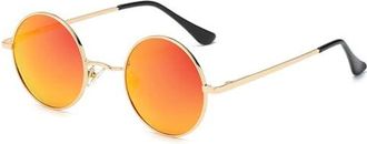 Generic Lunettes De Soleil Rondes En M&eacute;tal For Hommes Et Femmes, Lunettes De Soleil De Vacances For Photos(Orange)