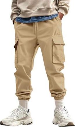 Generic Pantalon de surv&ecirc;tement respirant pour homme - Coupe d&eacute;contract&eacute;e - Pour le sport et les loisirs - Taille &eacute;lastique - L&eacute;ger et confortable, kaki, XL