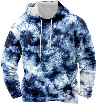 Generic Sweat a Capuche Homme Hooded Sweatshirt Sweats &agrave; Capuche Sportif Homme Tie-Dye Imprim&eacute; pour Un Look D&eacute;contract&eacute; et Confortable