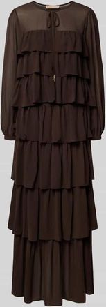 Michael Kors Maxikleid im Stufen-Look mit Schn&uuml;rung